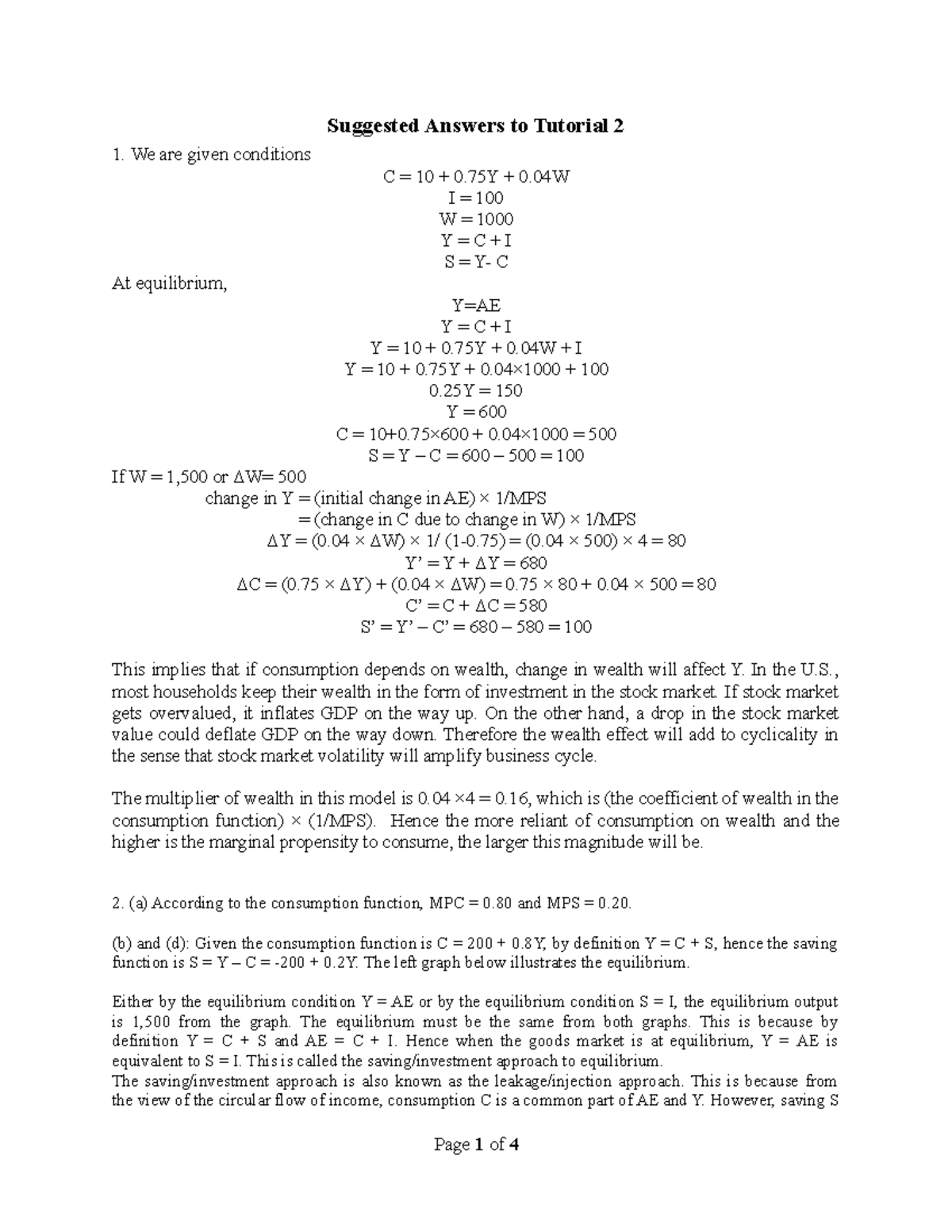HE1002 Tutorial 2 Answers - Suggested Answers to Tutorial 2 We are ...