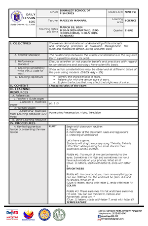 UAM- Vertical- Dimension - DAILY LESSON LOG DepEd Order No. 42, s. 2016 ...