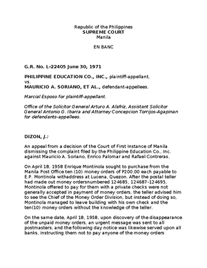 Chapter 1 - case digest - Case assignment Gr 92585/ Gr 125704/ Gr 76778 ...
