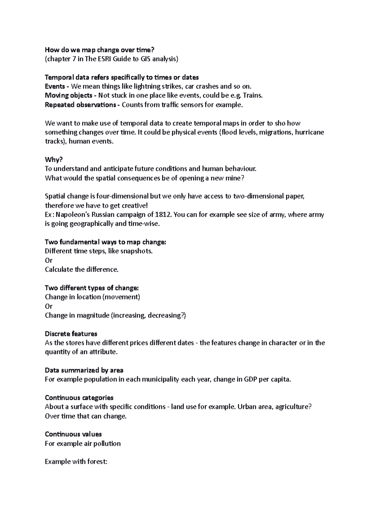 Spatial Analysis using GIS I - 290120 - How do we map change over time ...