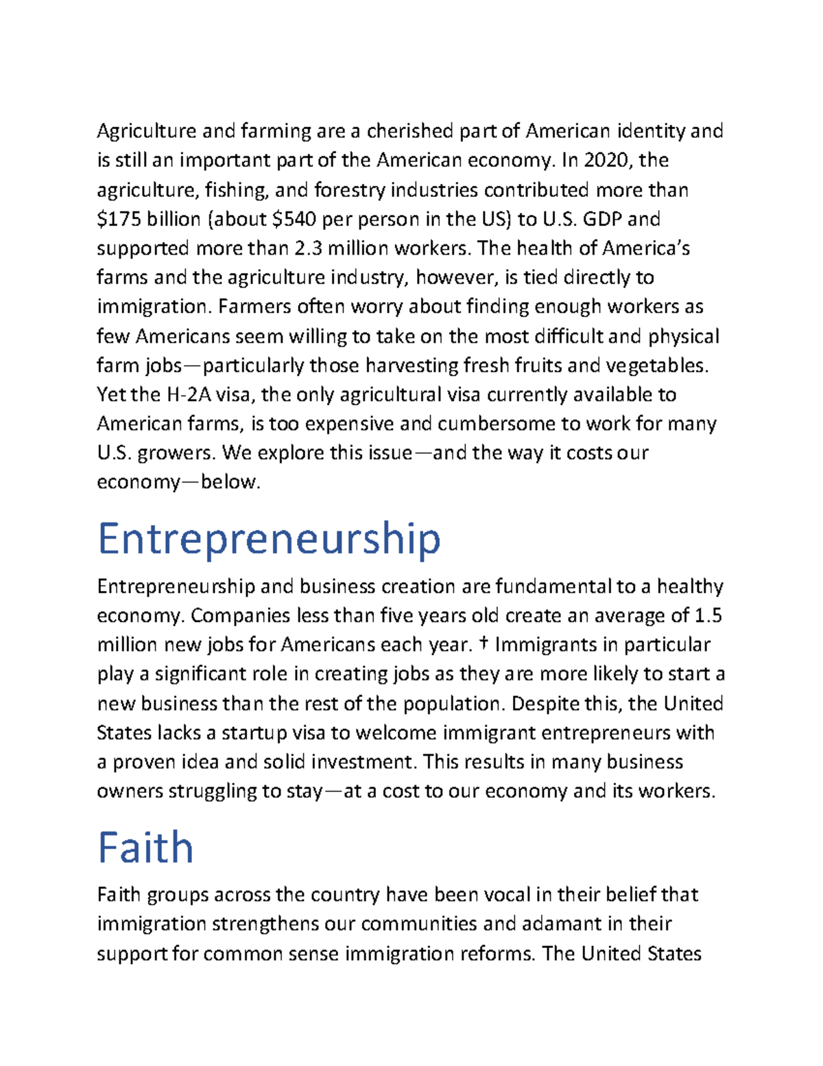 New American Economy - Notes - Agriculture and farming are a cherished ...