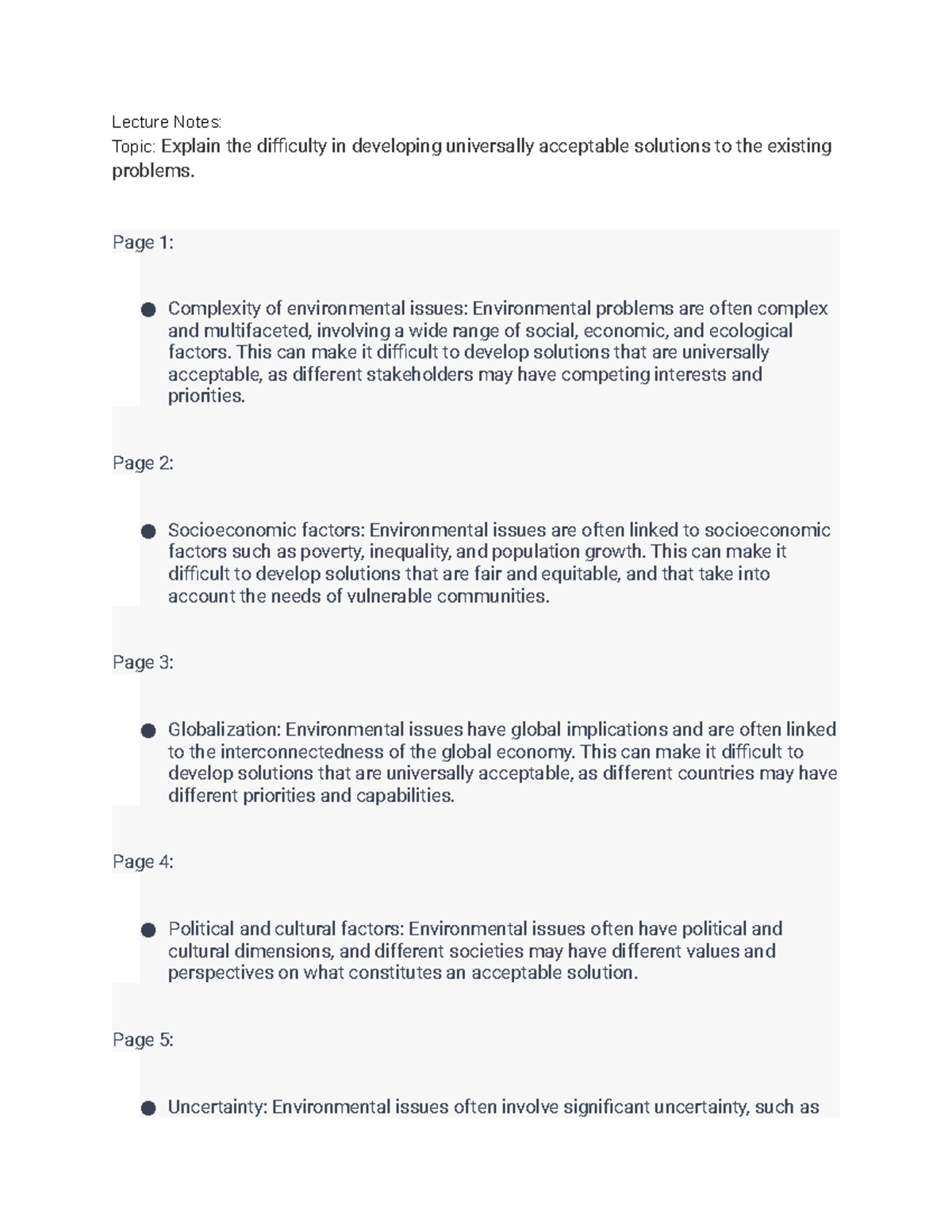GEOG212(4 - Explain the difficulty in developing universally acceptable ...