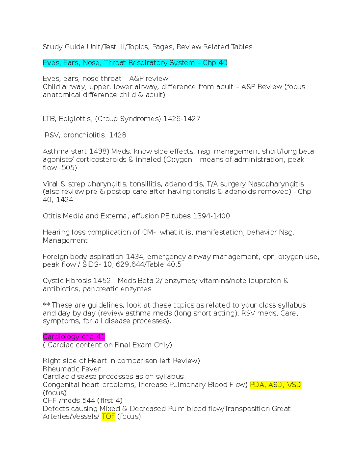 Study Test Guide UNIT III Rev 22 - Study Guide Unit/Test III/Topics ...