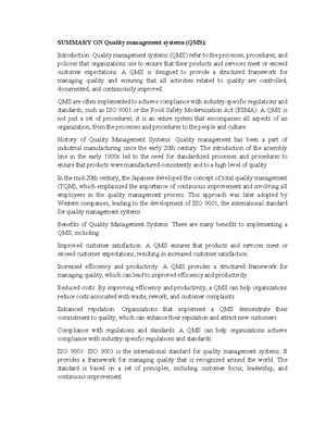 Summary on Continuous improvement and innovation in quality management ...