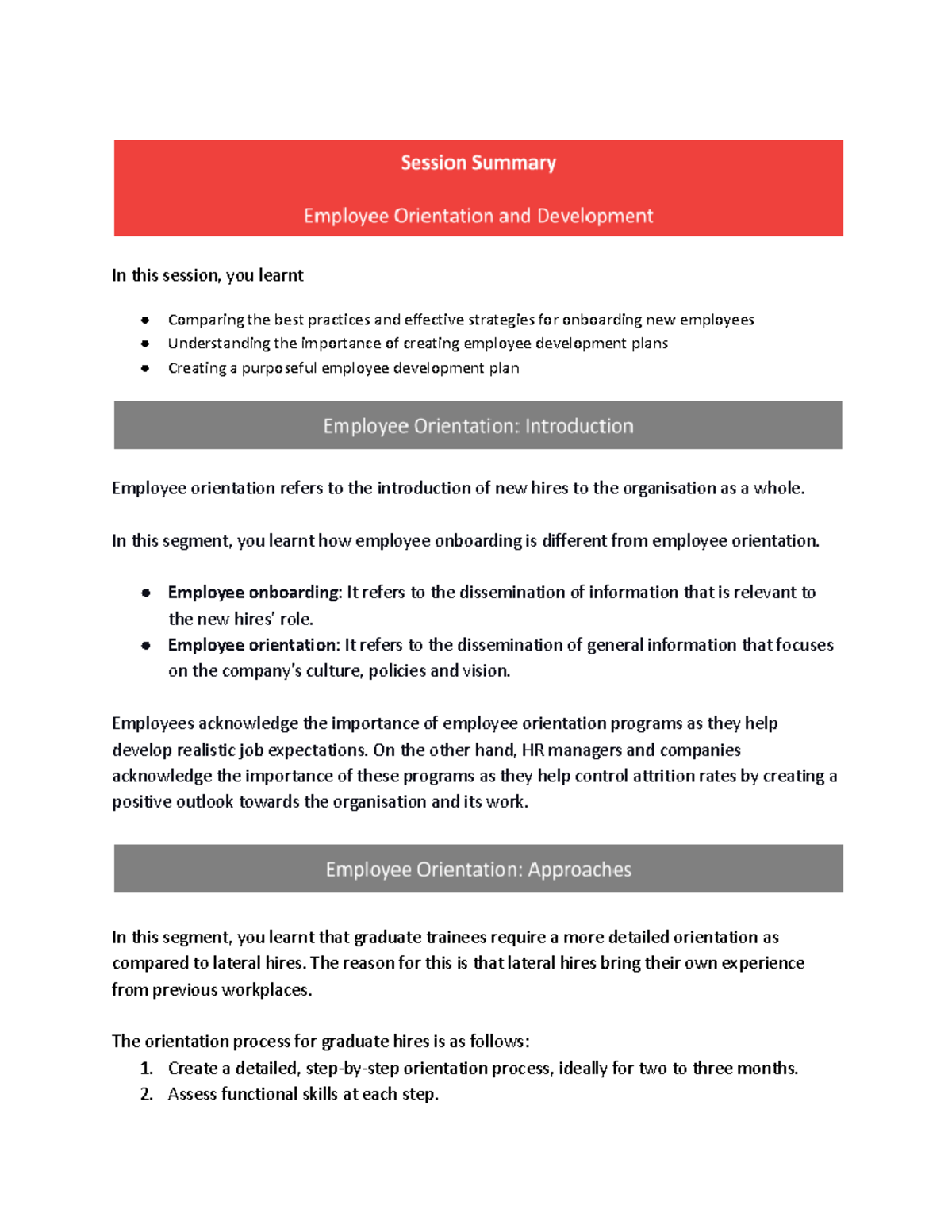 16 - session summary - In this session, you learnt Comparing the best ...