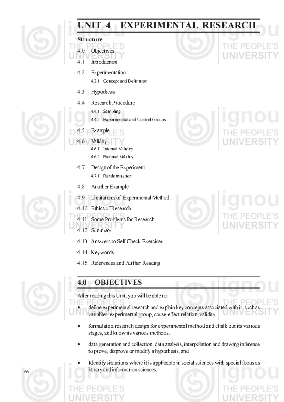 Unit-4 - political science - UNIT 4 EXPERIMENTAL RESEARCH Structure 4 ...