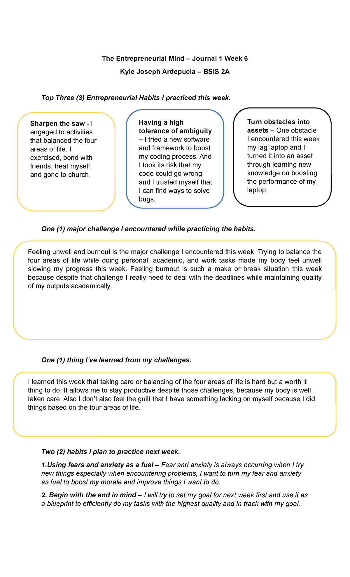 The Entrepreneurial Mind Journal - The Entrepreneurial Mind – Journal 1 ...