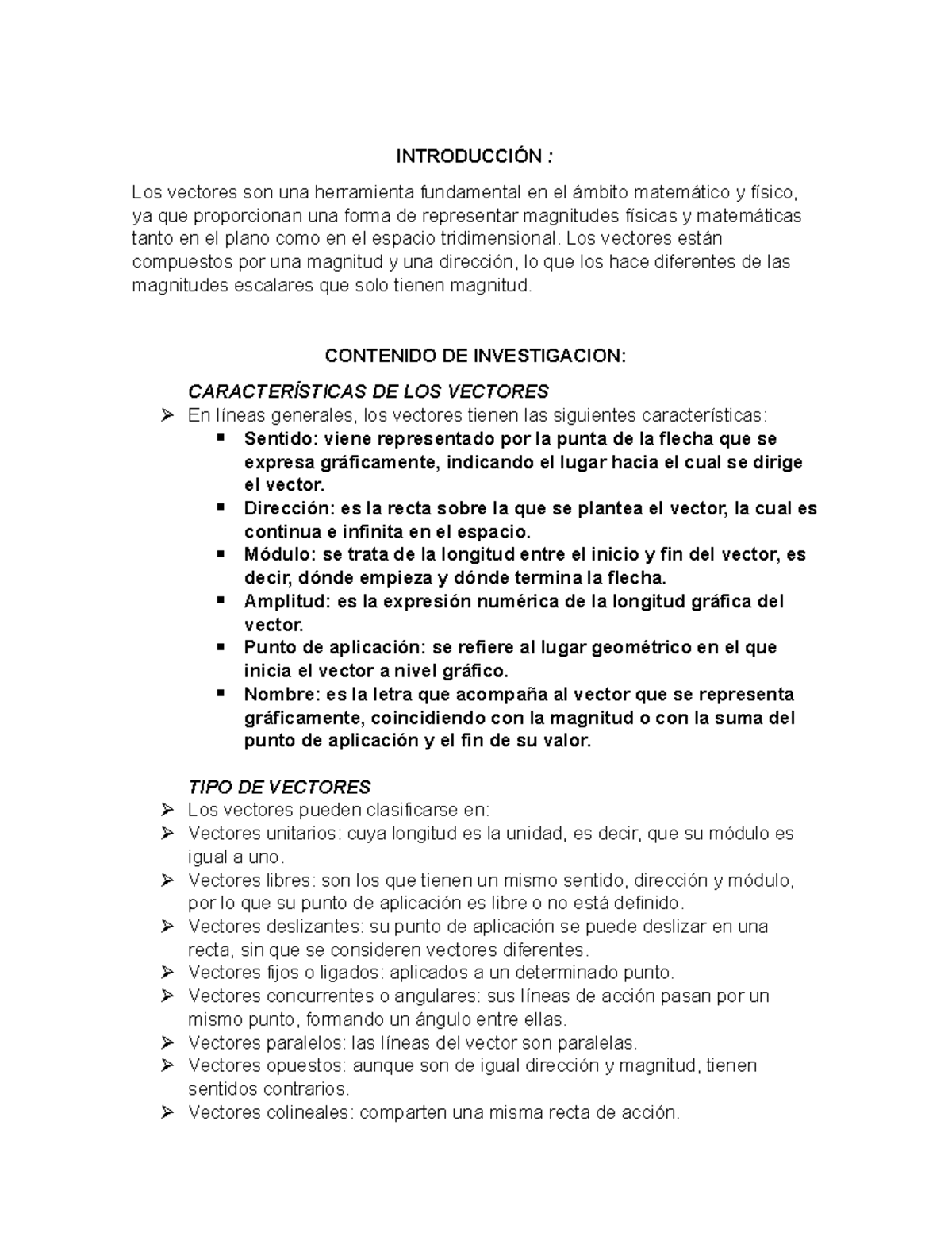 Examen 4 y 5 - INTRODUCCIÓN : Los vectores son una herramienta ...