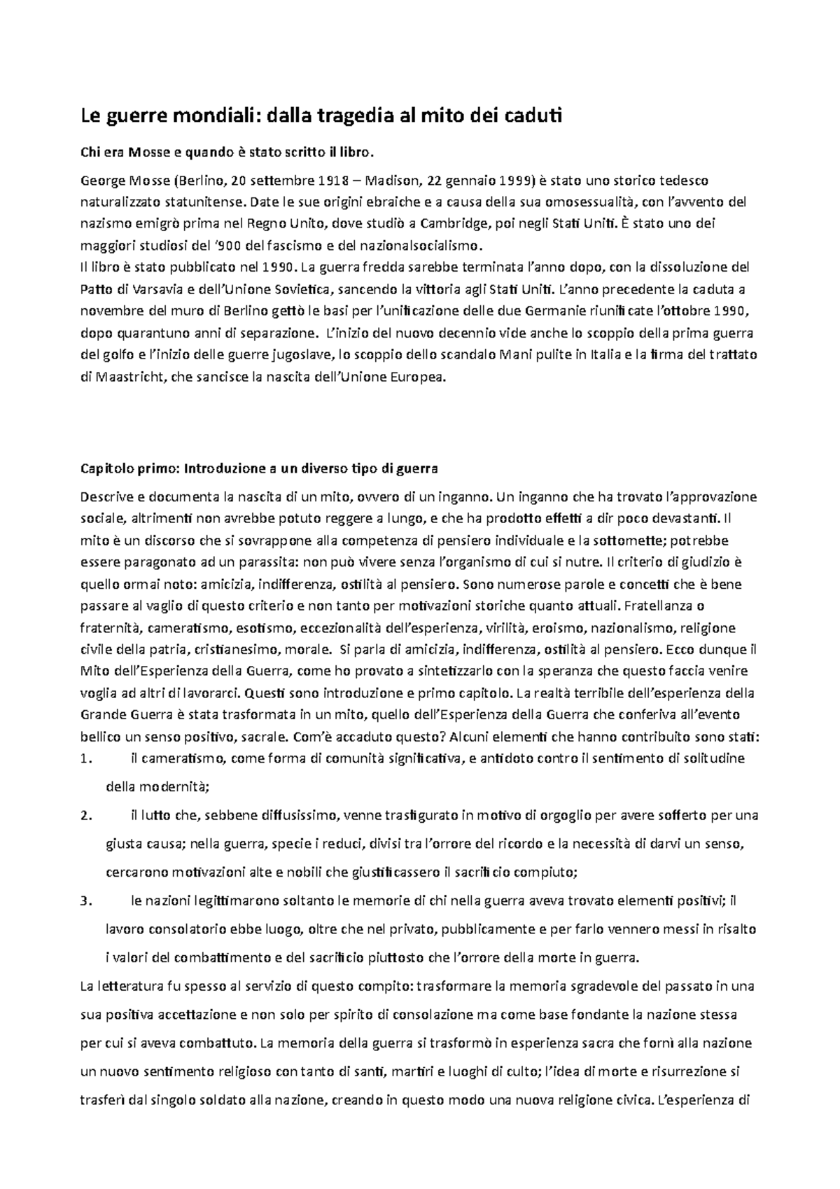 Le guerre mondiali: dalla tragedia al mito dei caduti - George Mosse ...