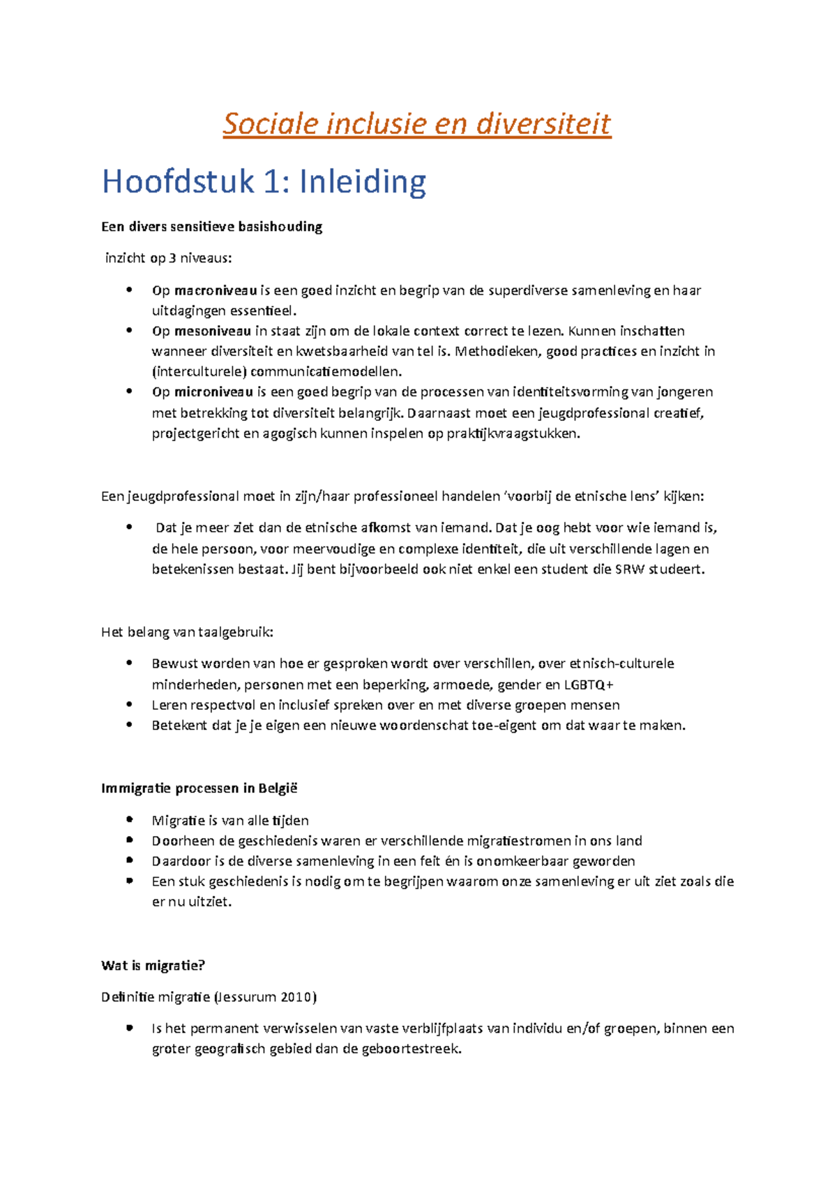 SID1 2021 sociale inclusie en diversiteit - Sociale inclusie en diversiteit Hoofdstuk 1 ...