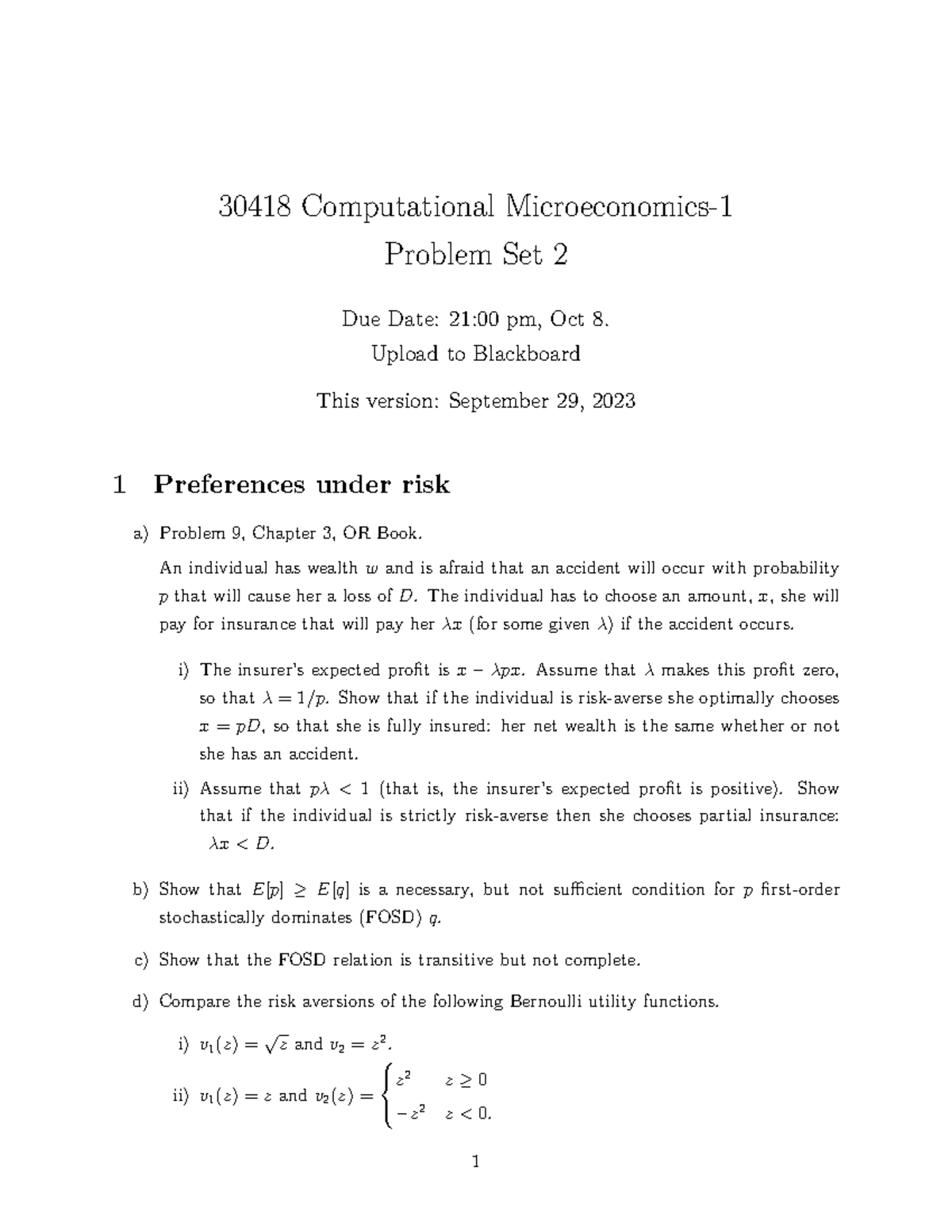 PS2 2023 - Problem set 2 graded, without solutions. - 30418 Computational Microeconomics ...