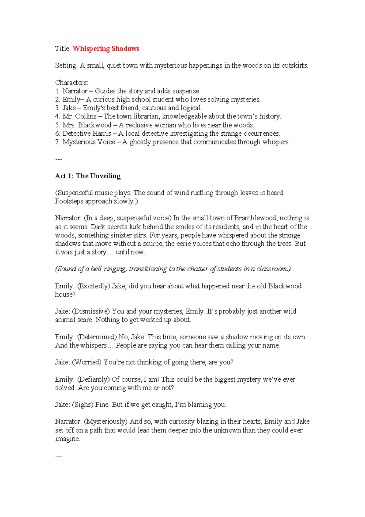 Whispering Shadows - Copy - Title: Whispering Shadows Setting: A small ...