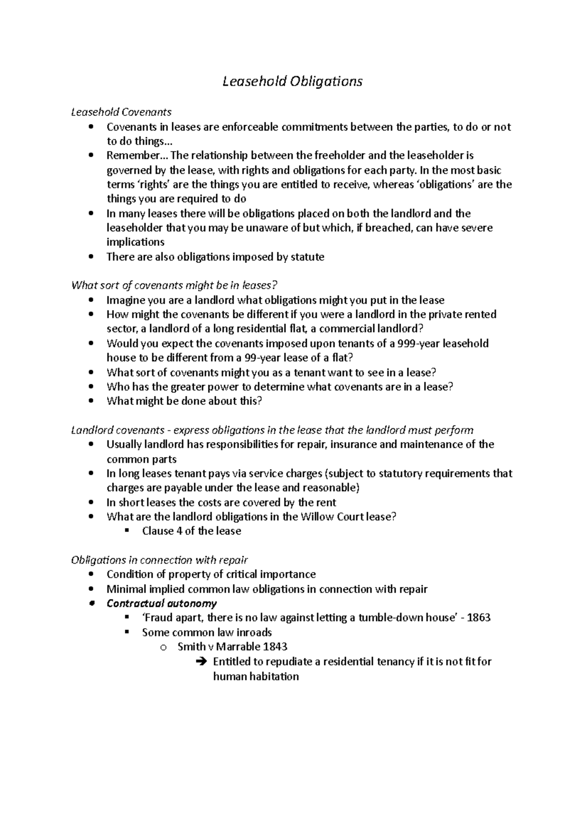Leases 4 - Leasehold Obligations - Leasehold Obligations Leasehold ...