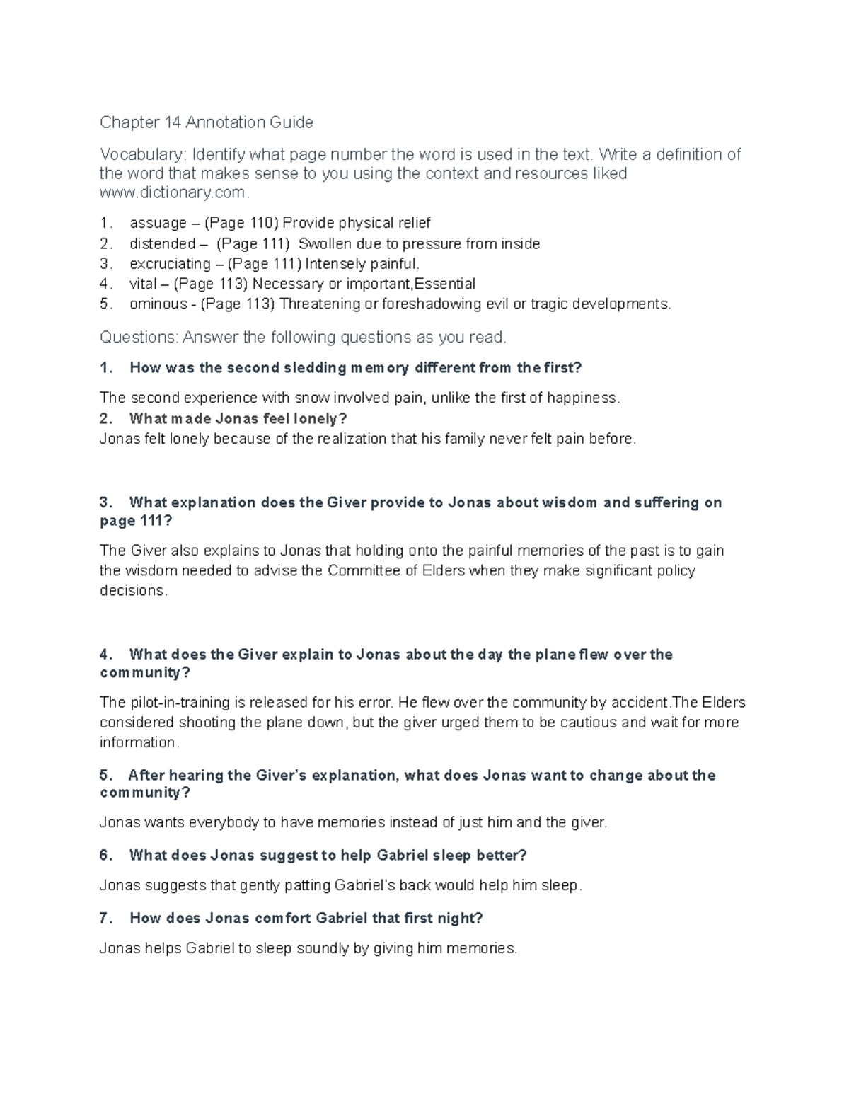 Chapter 14 Annotation Guide - Chapter 14 Annotation Guide Vocabulary ...