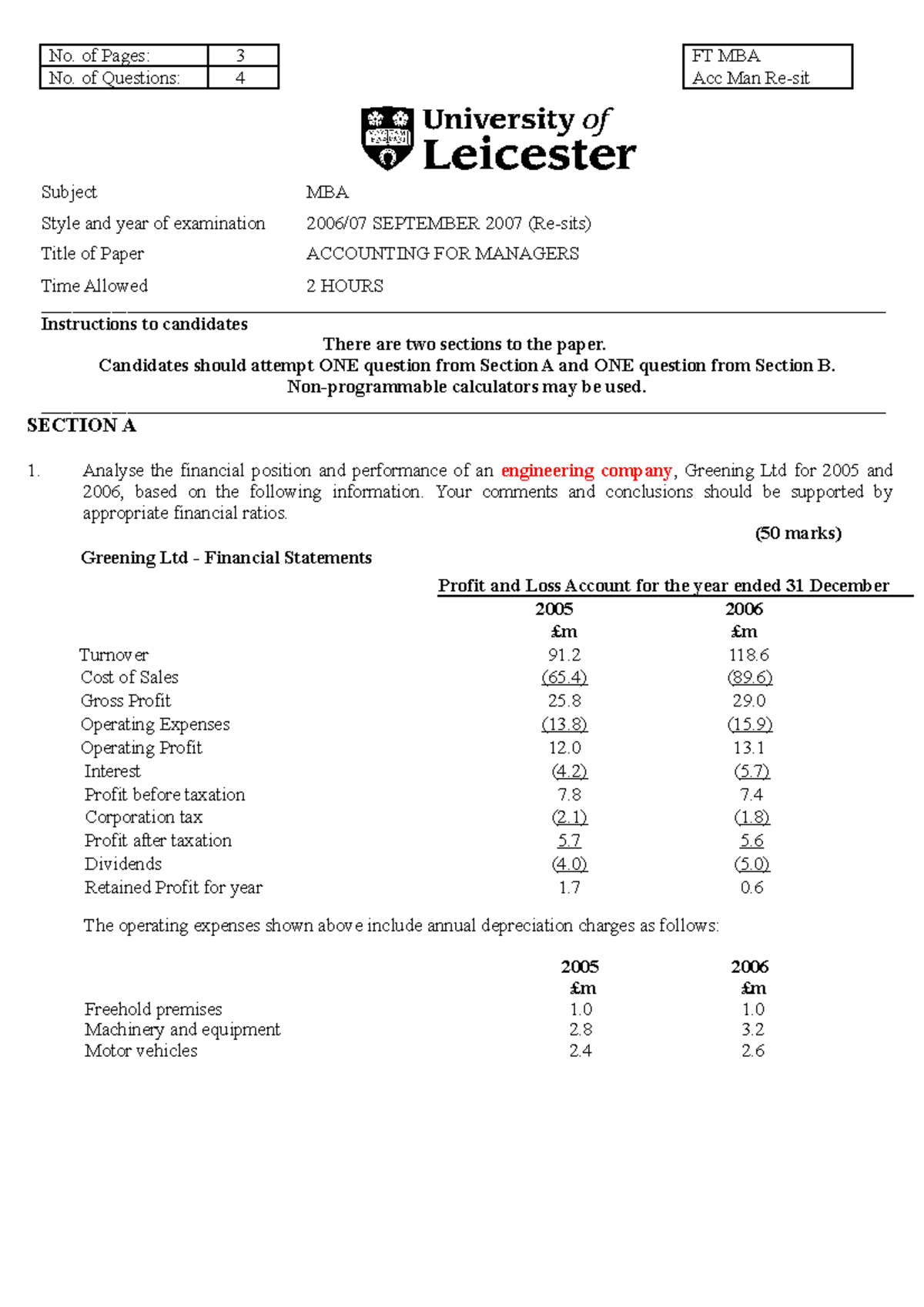 Sample/practice exam, questions - No. of Pages: No. of Questions: 3 4 ...