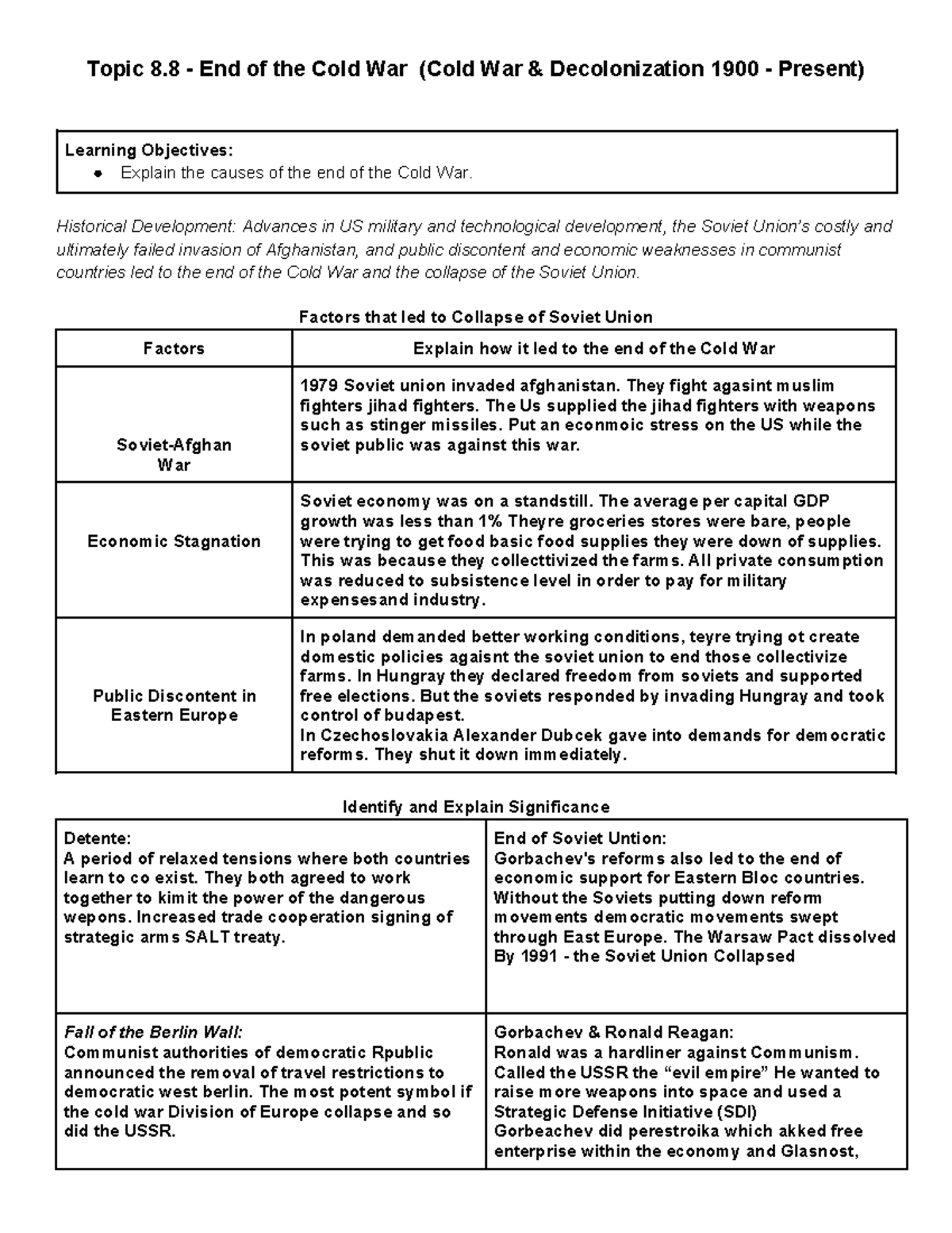 Copy of 8.8 Guided Notes - Topic 8 - End of the Cold War (Cold War ...