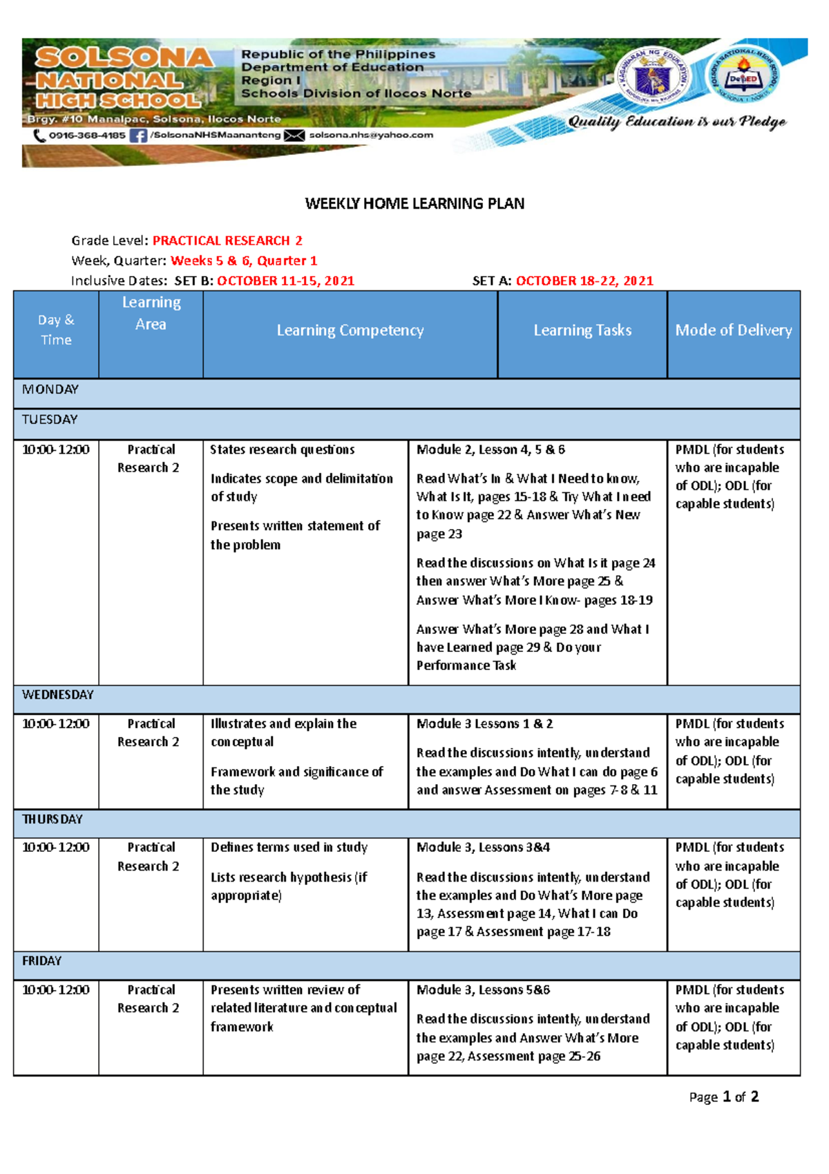 Q1 week 5 6 - Work is done easier if students follow these steps ...