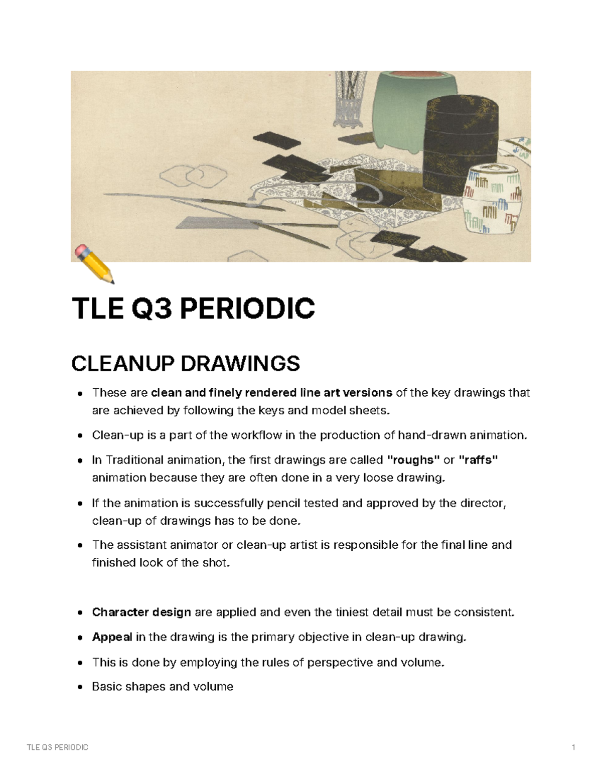 TLE Q3 REVIEWER - TLE Q3 PERIODIC CLEANUP DRAWINGS These are clean and ...