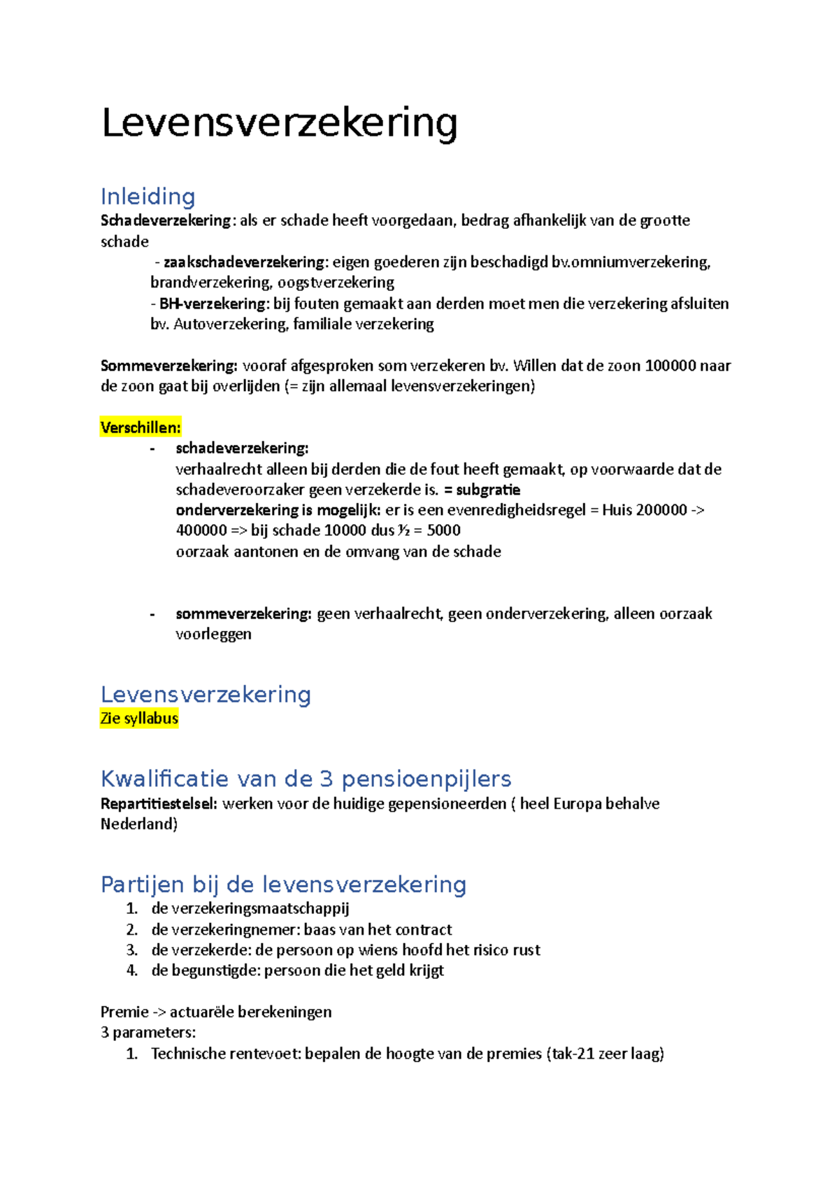Levensverzekering - Mr. De Bleeker - Levensverzekering Inleiding ...
