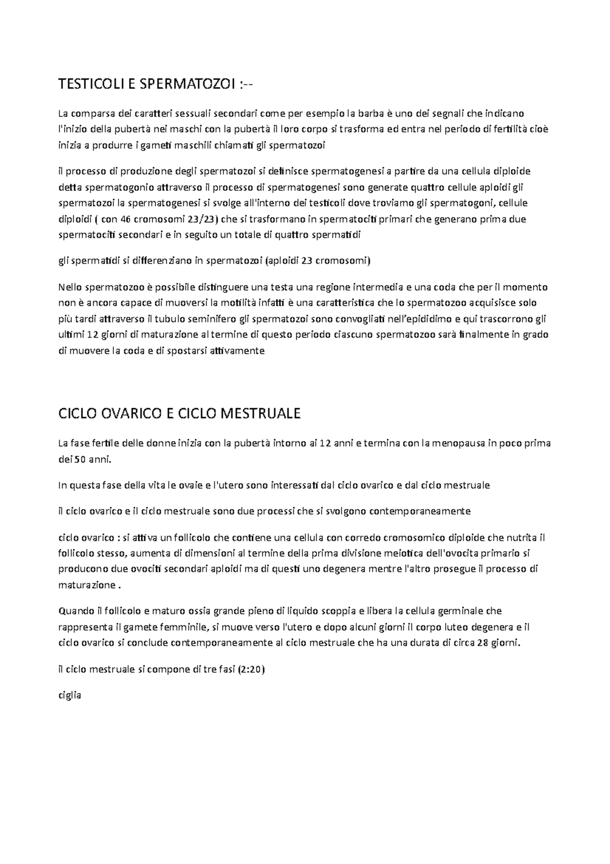 Testicoli E Spermatozoi - TESTICOLI E SPERMATOZOI :- La comparsa dei ...