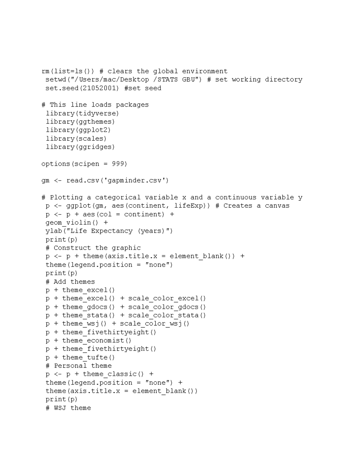 25 code Oumayma El Boukhari - rm(list=ls()) # clears the global environment - Studocu