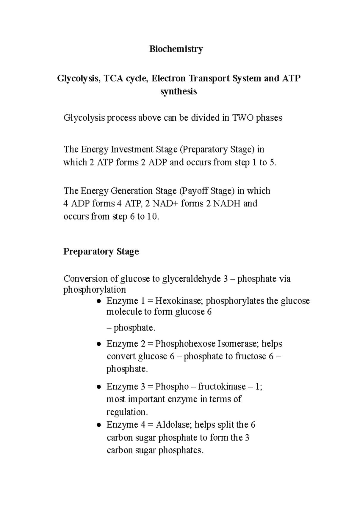 Biochemistry - Glycolysis, TCA cycle, Electron Transport System and ATP ...