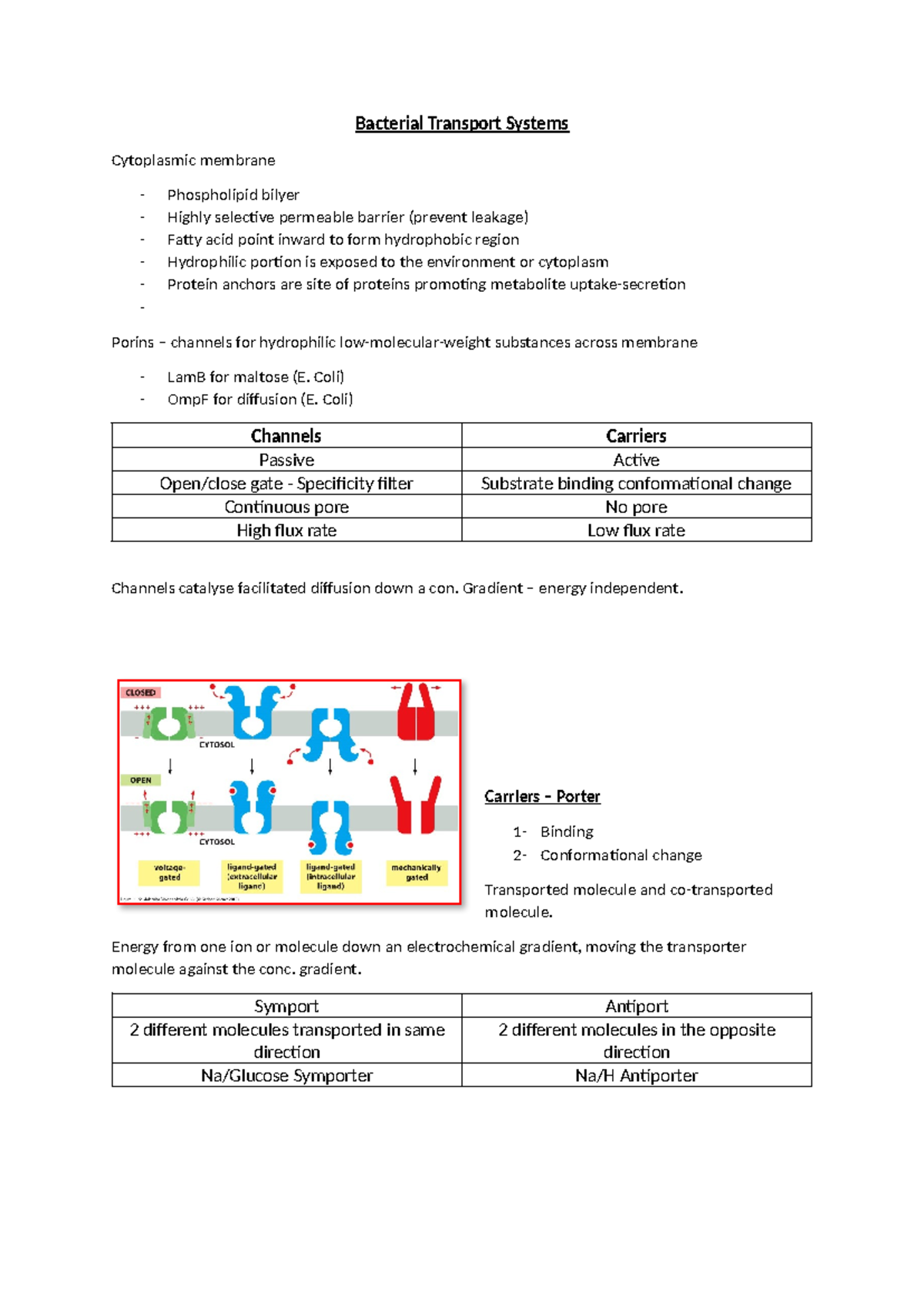 Bacterial Transport Systems - Bacterial Transport Systems Cytoplasmic ...