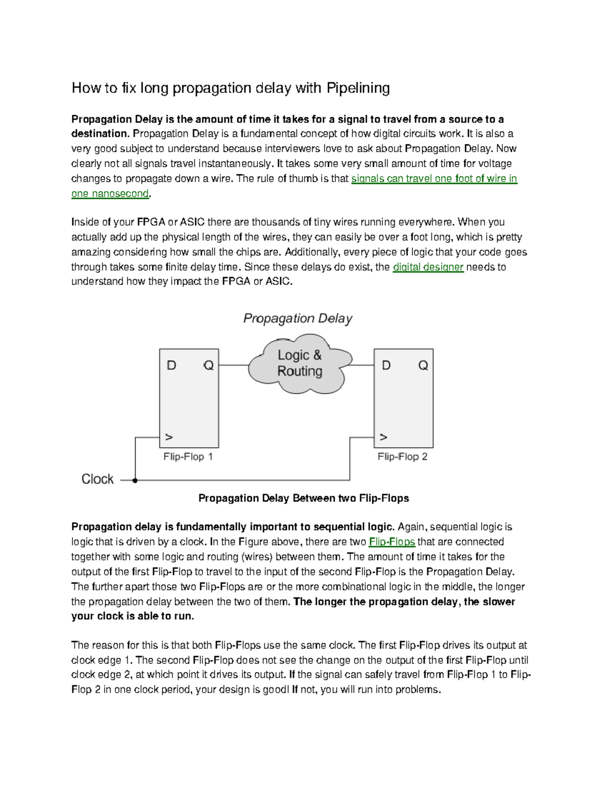 Cao Clock Rate Propagation Delay Piplining How To Fix Long Propagation Delay With Pipelining
