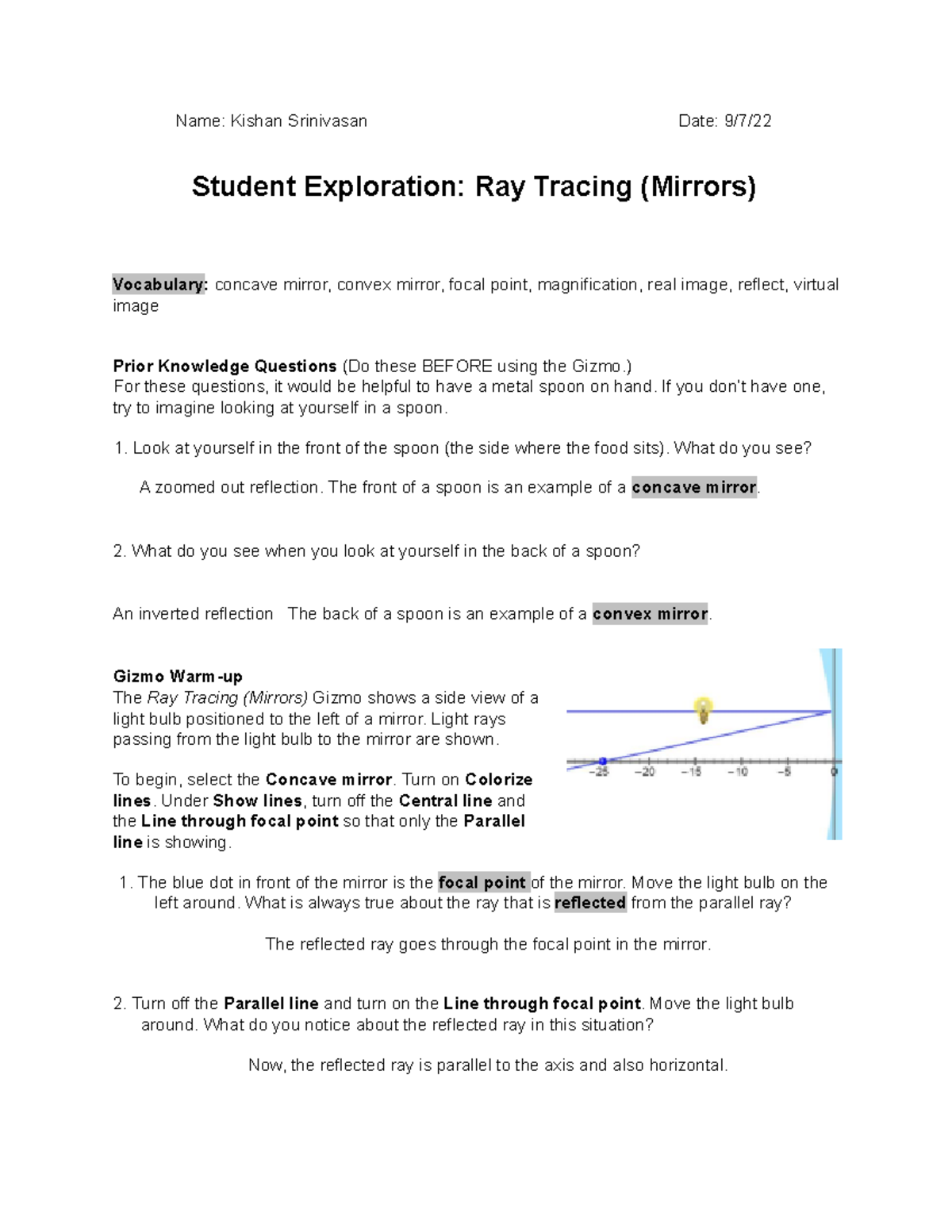 Kishan Srinivasan 5 - Ray Tracing Mirrors SE - Name: Kishan Srinivasan ...