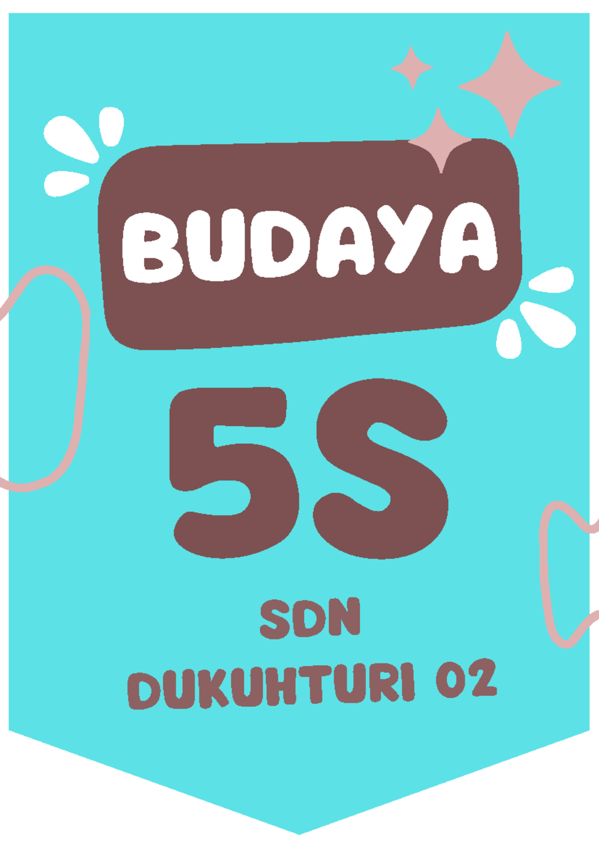 Budaya 5S Senyum Salam Sapa Sopan Santun Bendera Bunting Kelas Pink ...