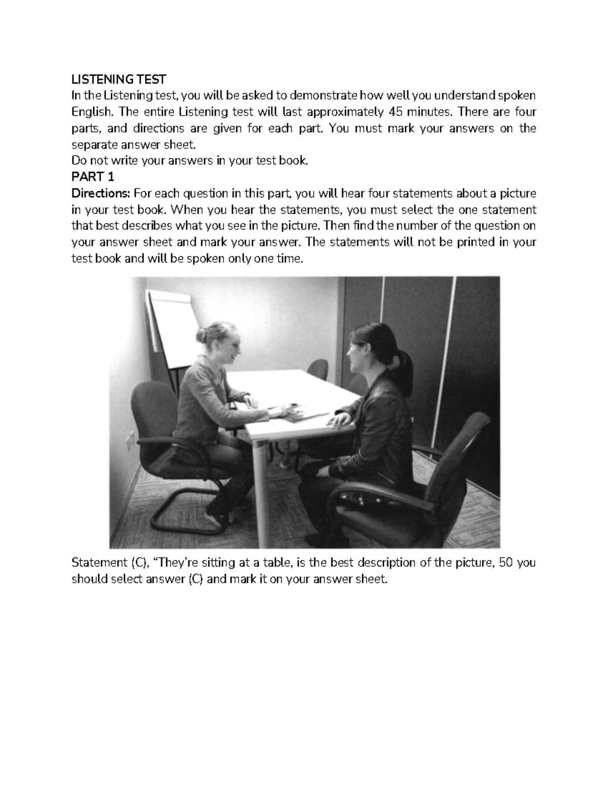 Listen 24 Part 1 - èwefrgergerg - LISTENING TEST In the Listening test ...