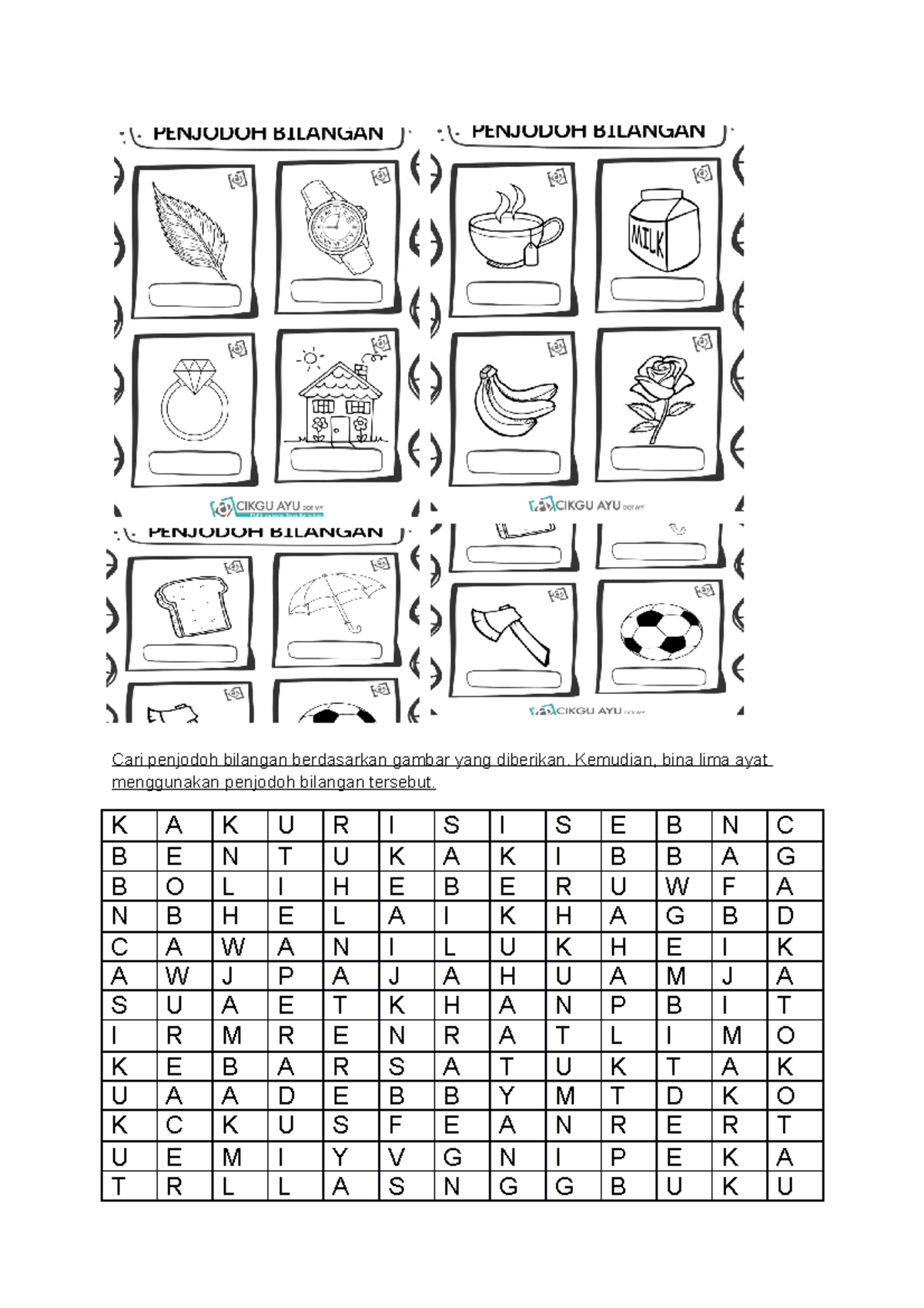 Cari penjodoh bilangan berdasarkan gambar yang diberikan - Kemudian ...
