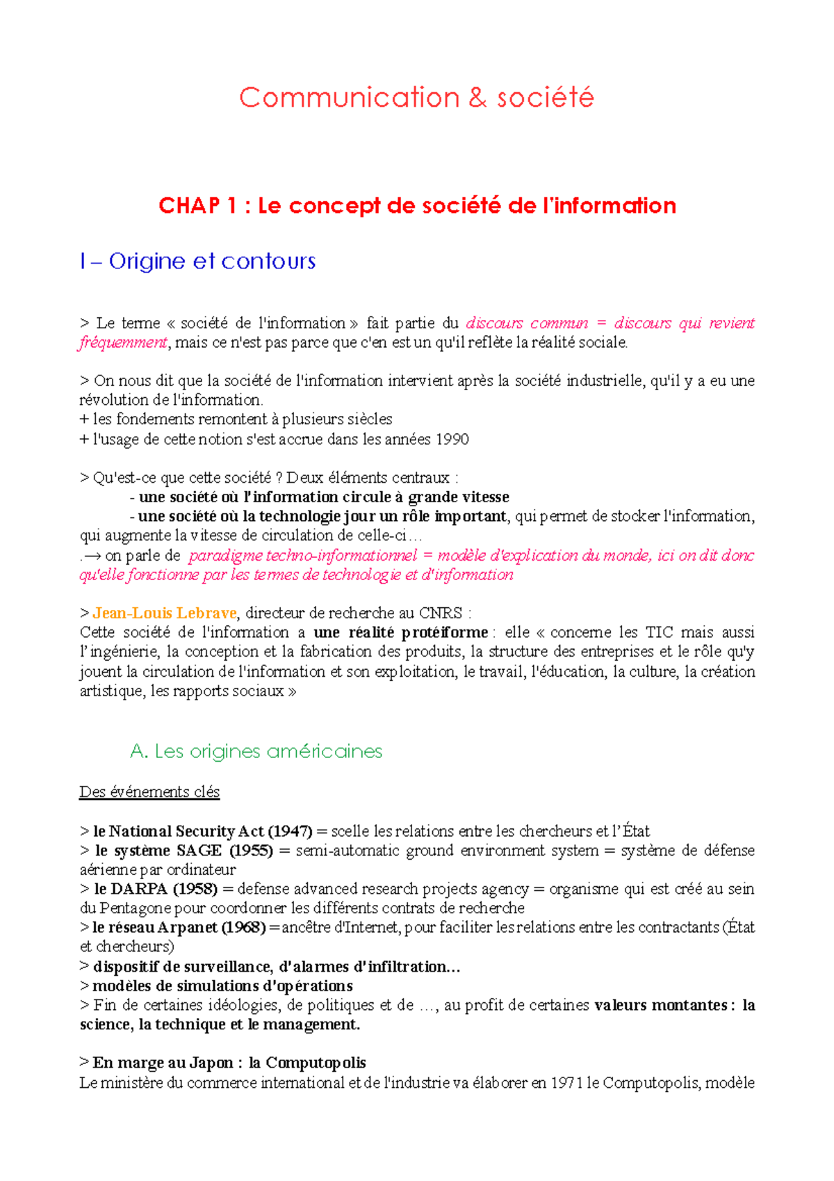 Communication & société L3 (cours) - Communication & société CHAP 1 ...