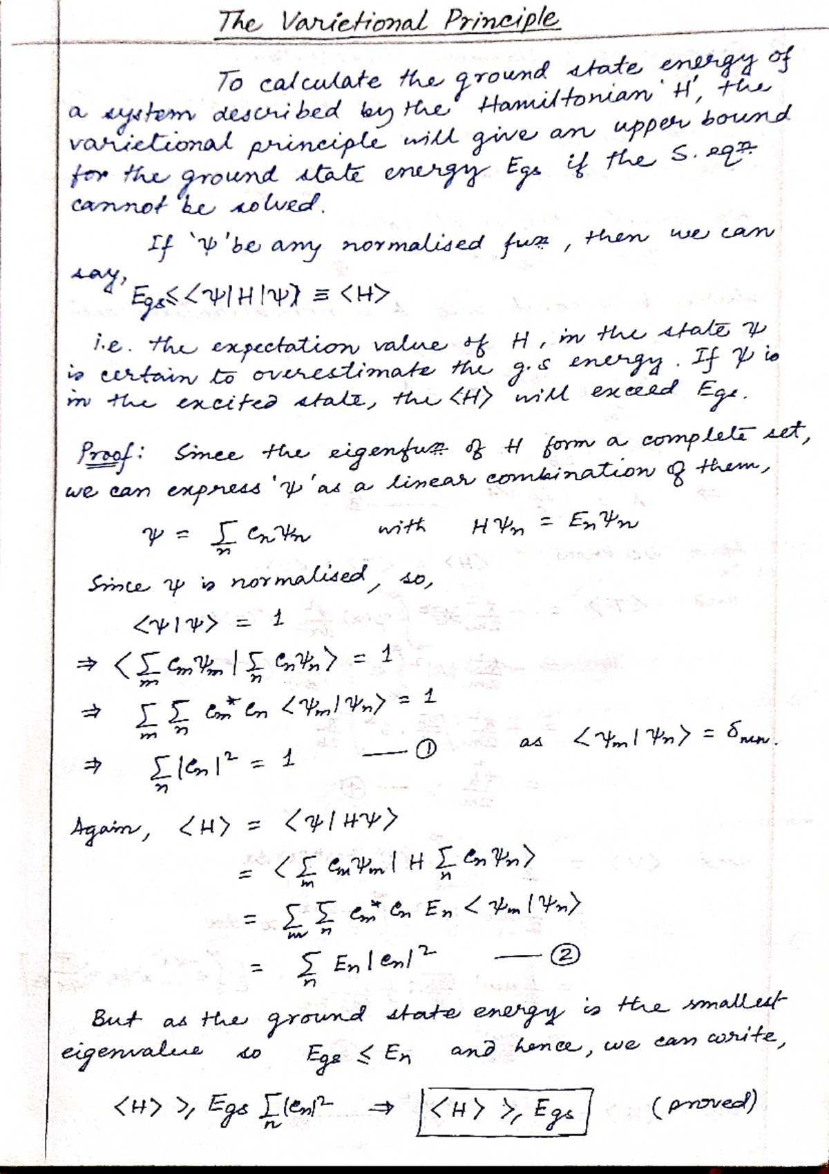 PG Physics, Semester I, Quantum Mechanics, Variational Principle, 21 ...