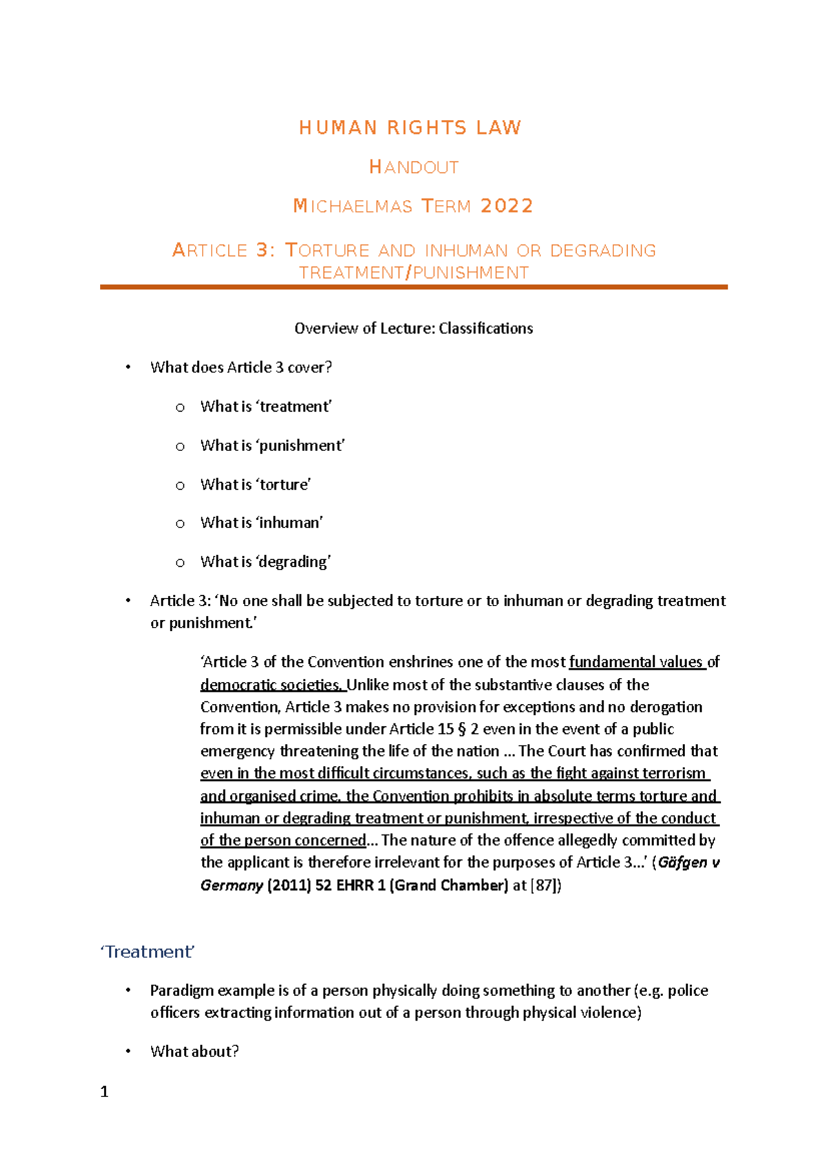 Article 3 Handout 3 - A lecture summary of the aforementioned - HUMAN ...