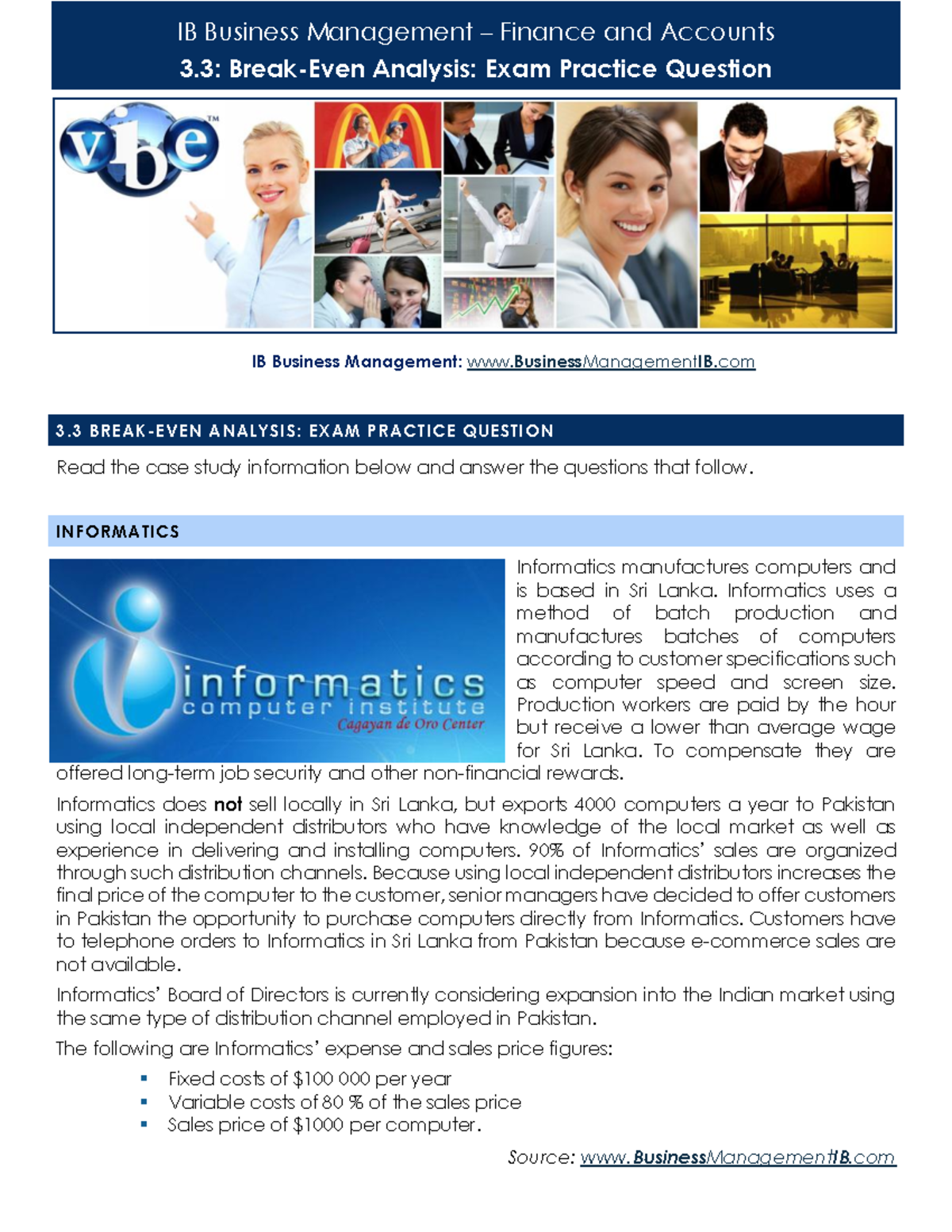 Ib business management - 3 - IB Business Management – Finance and ...