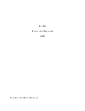 ECO 202 3-2 Simulation Project - ECO 202 3-2 Simulation Checkpoint Assignment ECO 202 ...