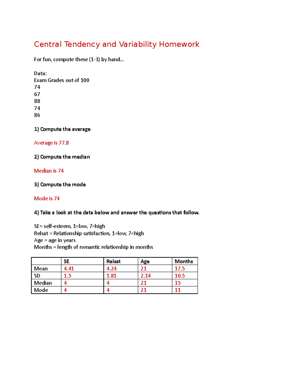 Lab assignment 3 - lab portion - Central Tendency and Variability ...
