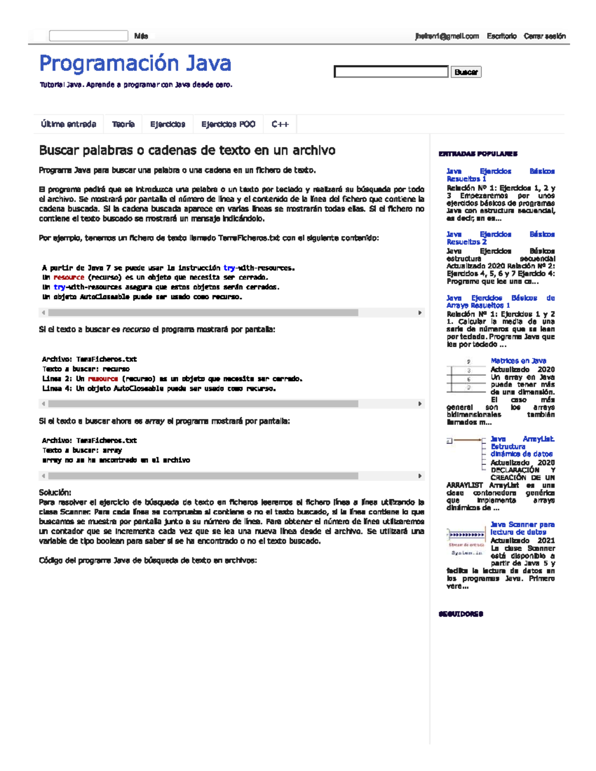 Programacion Java Buscar palabras o cadenas de texto en un archivo ...