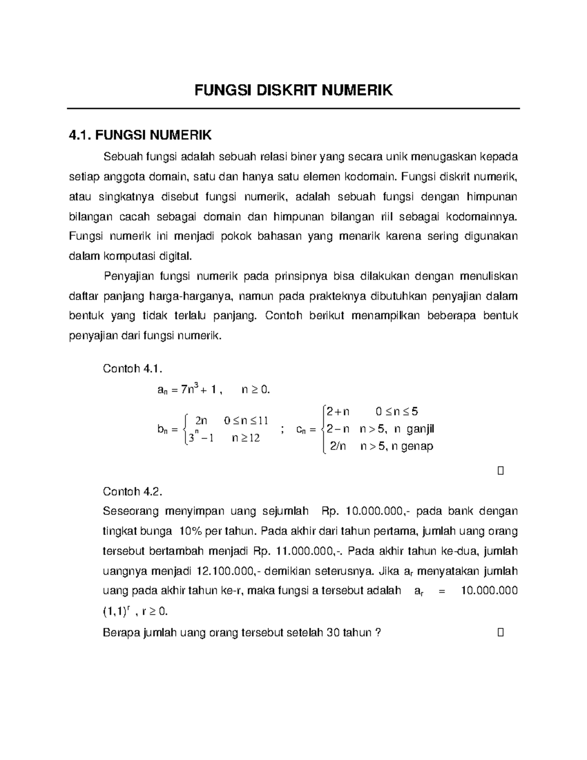7. fungsi-diskrit-numerik - FUNGSI DISKRIT NUMERIK 4. FUNGSI NUMERIK ...