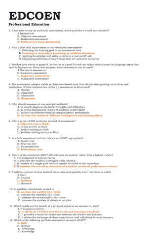 Prof Ed - Reviewer - When is a table of specifications required in test ...
