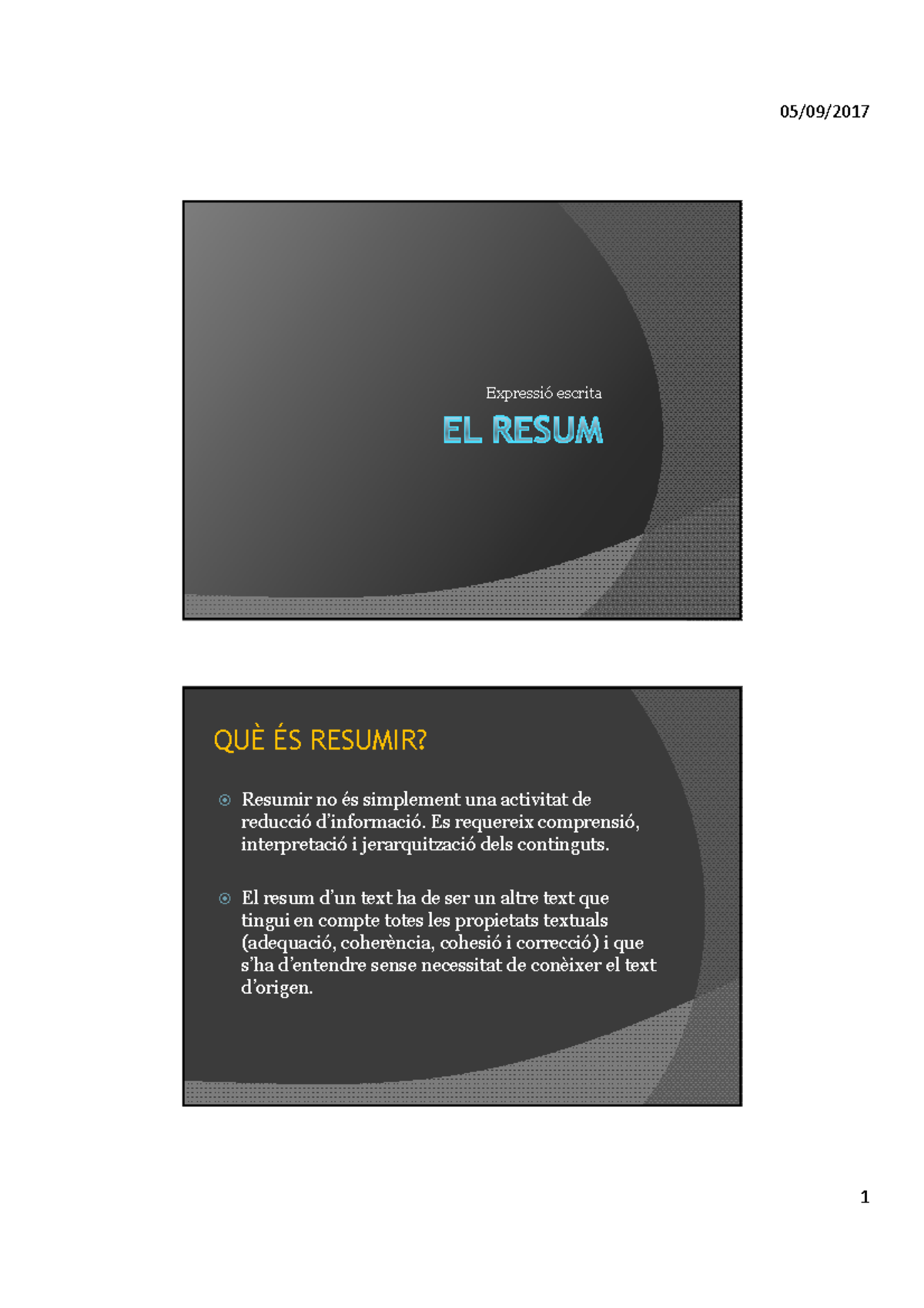 El resum - bbbbbb - Expressió escrita Resumir no és simplement una activitat de reducció - Studocu