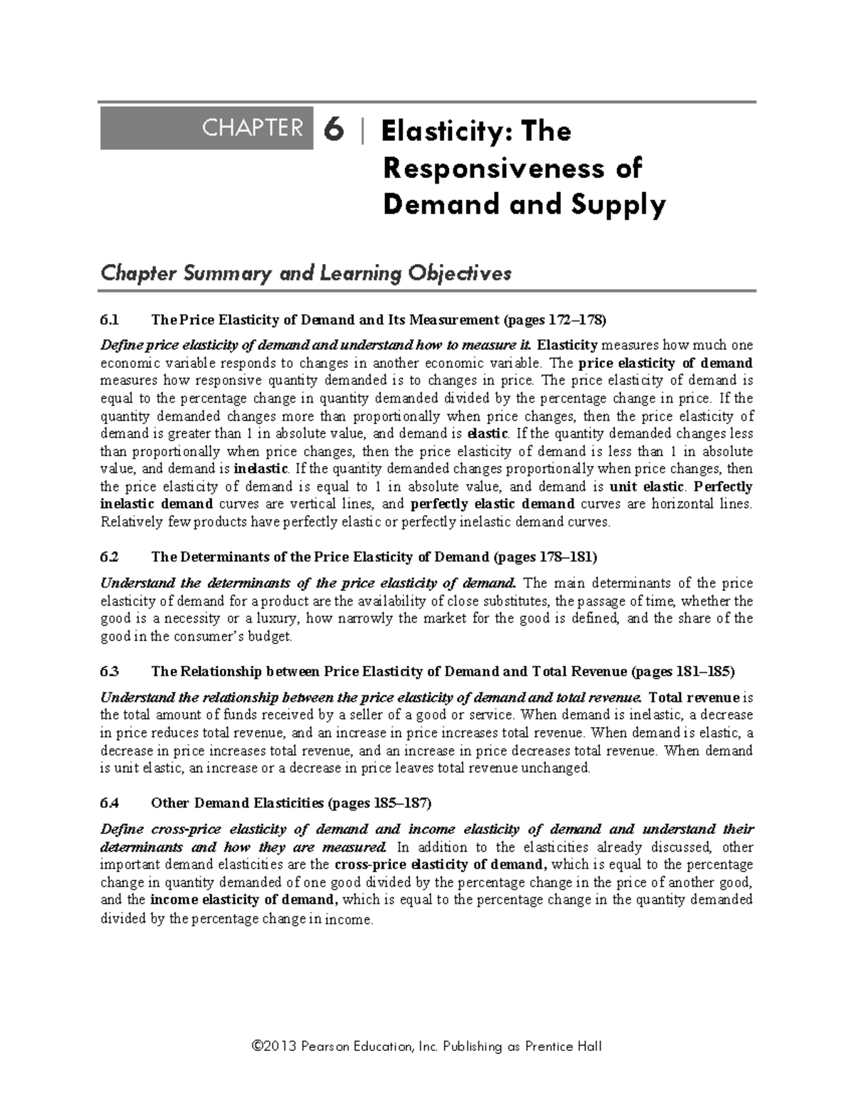 Hubbard Econ SG Ch06 - Elasticity: The Responsiveness of Demand and Supply - CHAPTER 6 ...