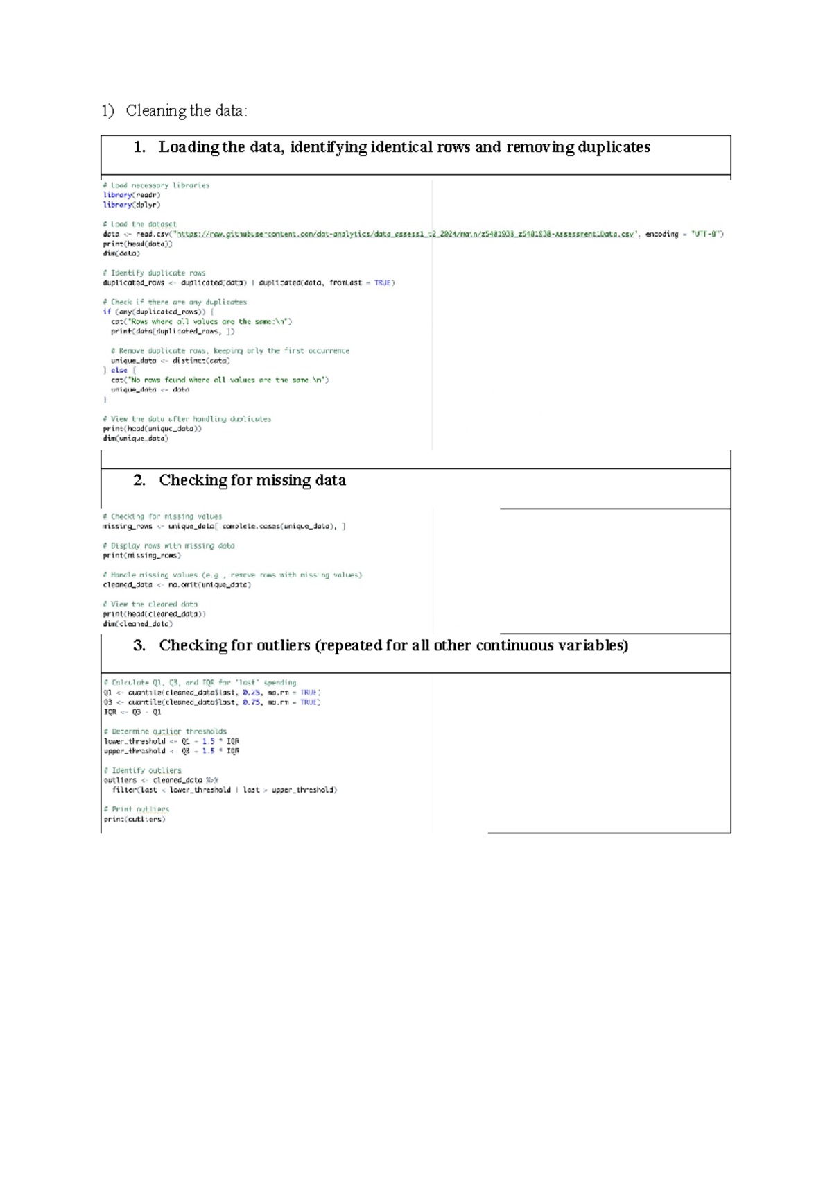 Ass1 codefile - Assessment 1 Report Coding - COMM1190 - Cleaning the ...