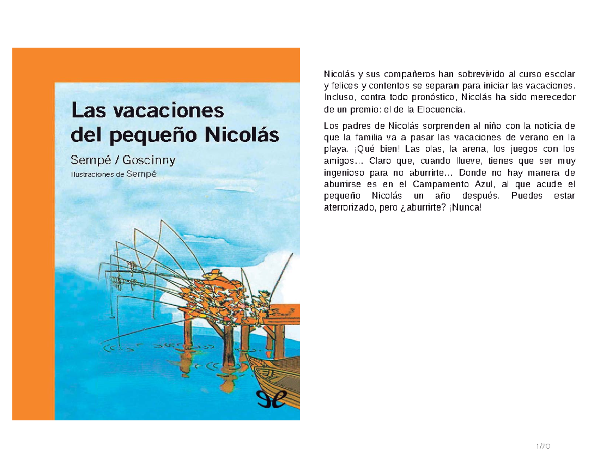 Las vacaciones del pequeño Nicolás - - Studocu