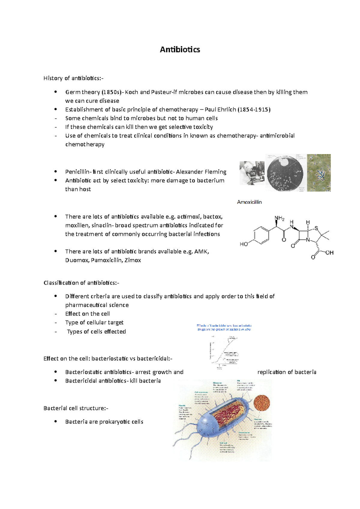 lecture 17 notes - Antibiotics History of antibiotics: - Germ theory ...