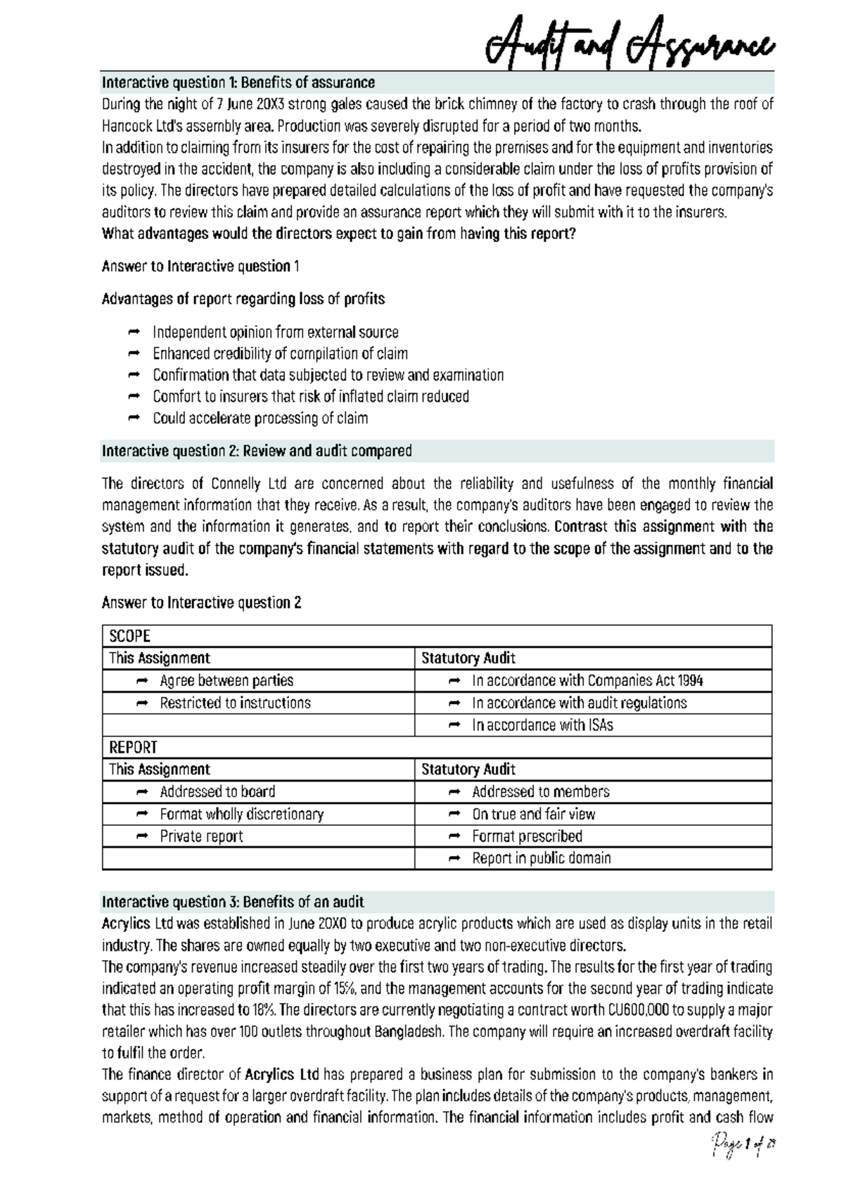 Audit Q &A Update - Auditing - - Studocu