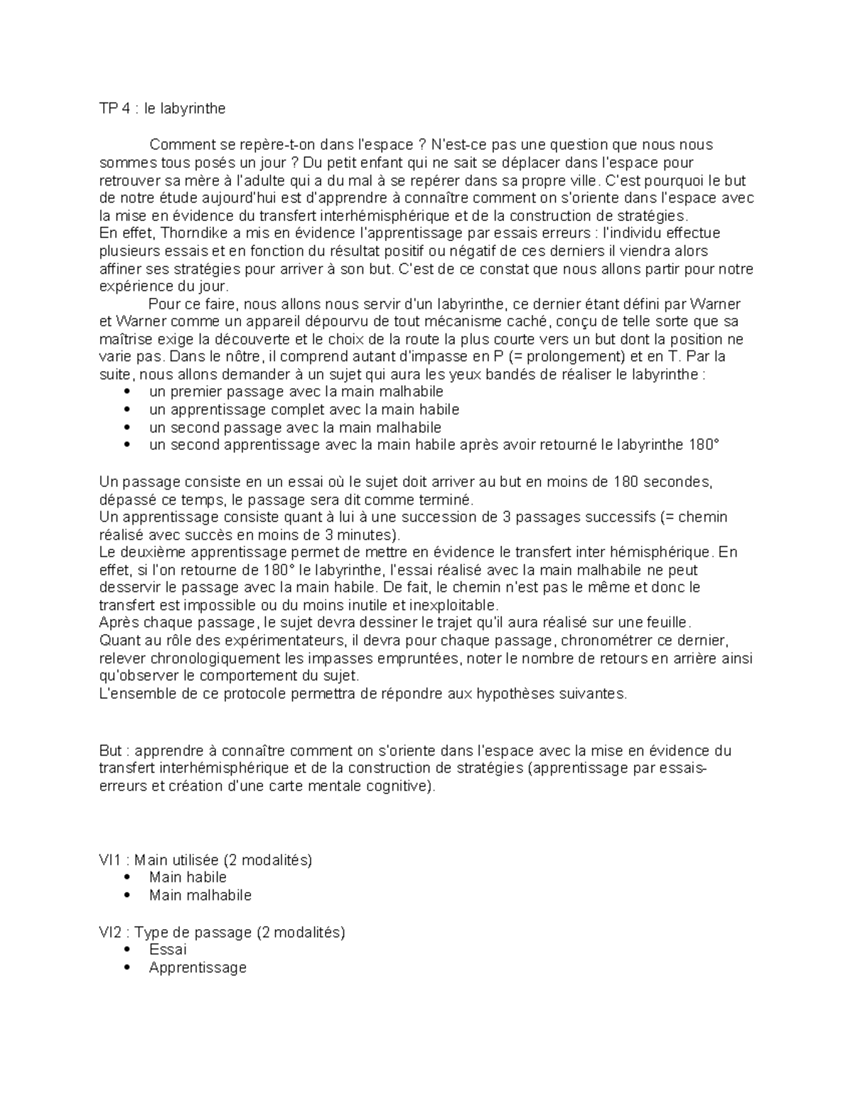 TP 4 - TP 4, étape I : les hypothèses et le cadre du tp sur le labyrinthe - TP 4 : le labyrinthe ...
