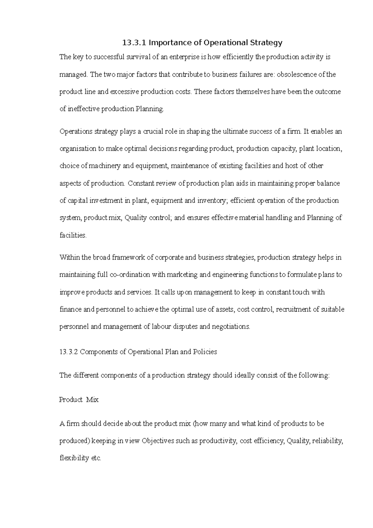 Importance of Operational Strategy - 13.3 Importance of Operational ...