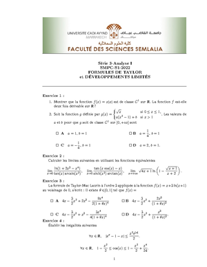 TD2 Electronique-Num-corrige - 1 TD N°2 : Electronique Numérique Filière : SMI-S Exercice I 1 ...